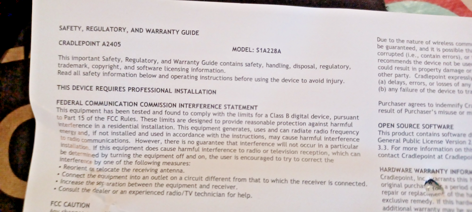 Ericsson Cradlepoint A2405 Private LTE Outdoor CBRS Micro Cell S1A228A ...