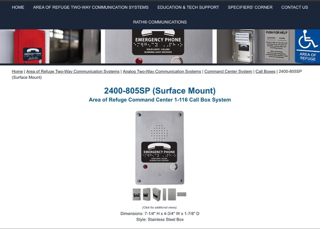 Rath USA 2400-805SP Surface Mount Call Box F17-2600 for sale online | eBay