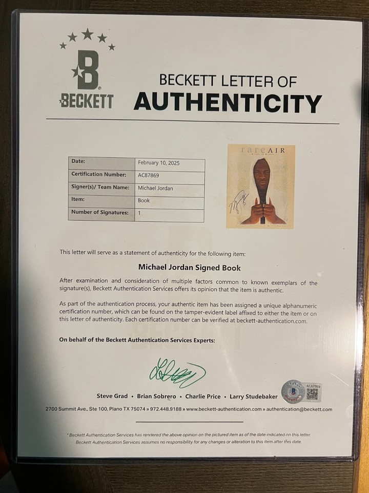 AUTHENICATED Michael Jordan Autographed Rare Air Book Good Condition | eBay