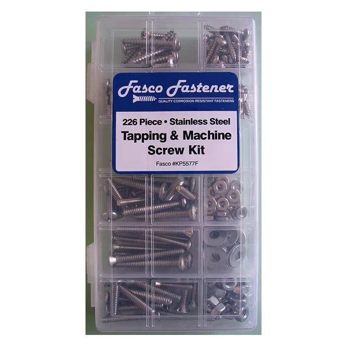 (1) 226 Piece Stainless Steel Tapping & Machine Screw Kit with Nuts and ...