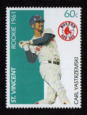 ST. VINCENT, SCOTT #1224-B, MNH BASEBALL PLAYER CARL YASTRZEMSKI ...