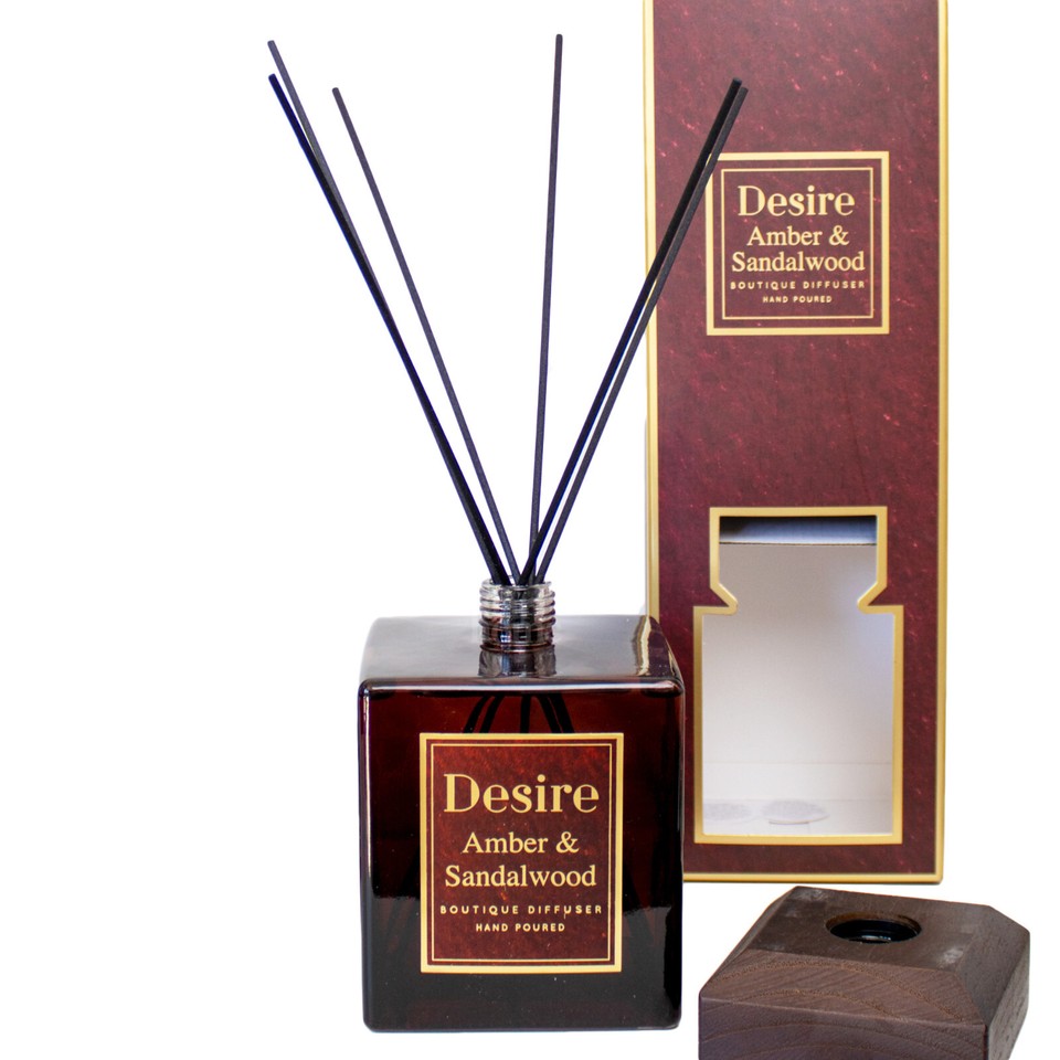 Amber & Sandalwood Diffuser 1000ml Large Brown Glass Home Fragrance ...