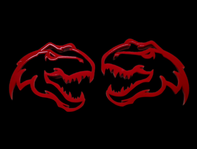 New RED T-rex Emblem for TRX Ram 1500 Fender badge Hellcat Demon Style ...
