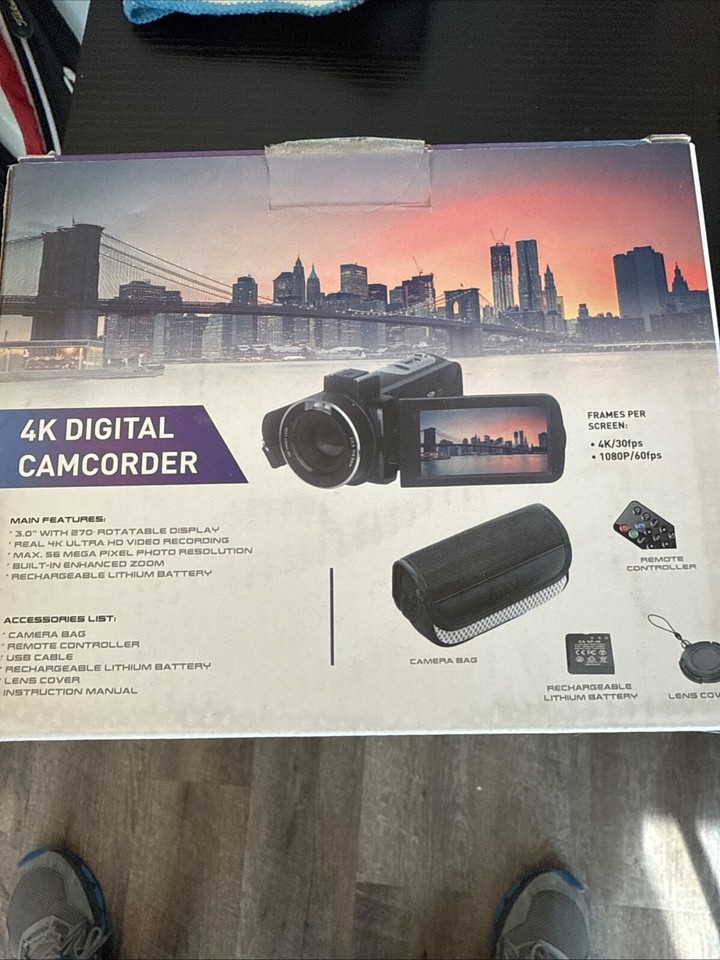 Vivitar 4K Digital Camcorder Ultra HD 3” Touchscreen and LED Light | eBay