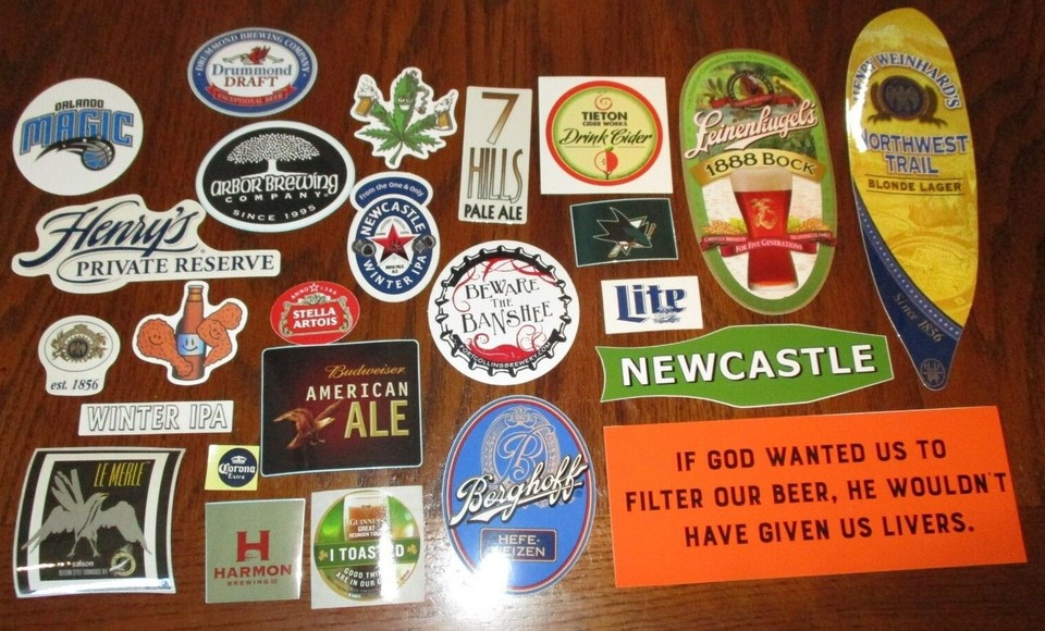 25 BEER STICKER PACK LOT decal craft beer brewing brewery tap handle F ...