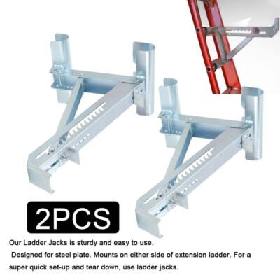 Pair 2-Rung Short Body Ladder Jack Stable Ladder Jack for Stages up to ...