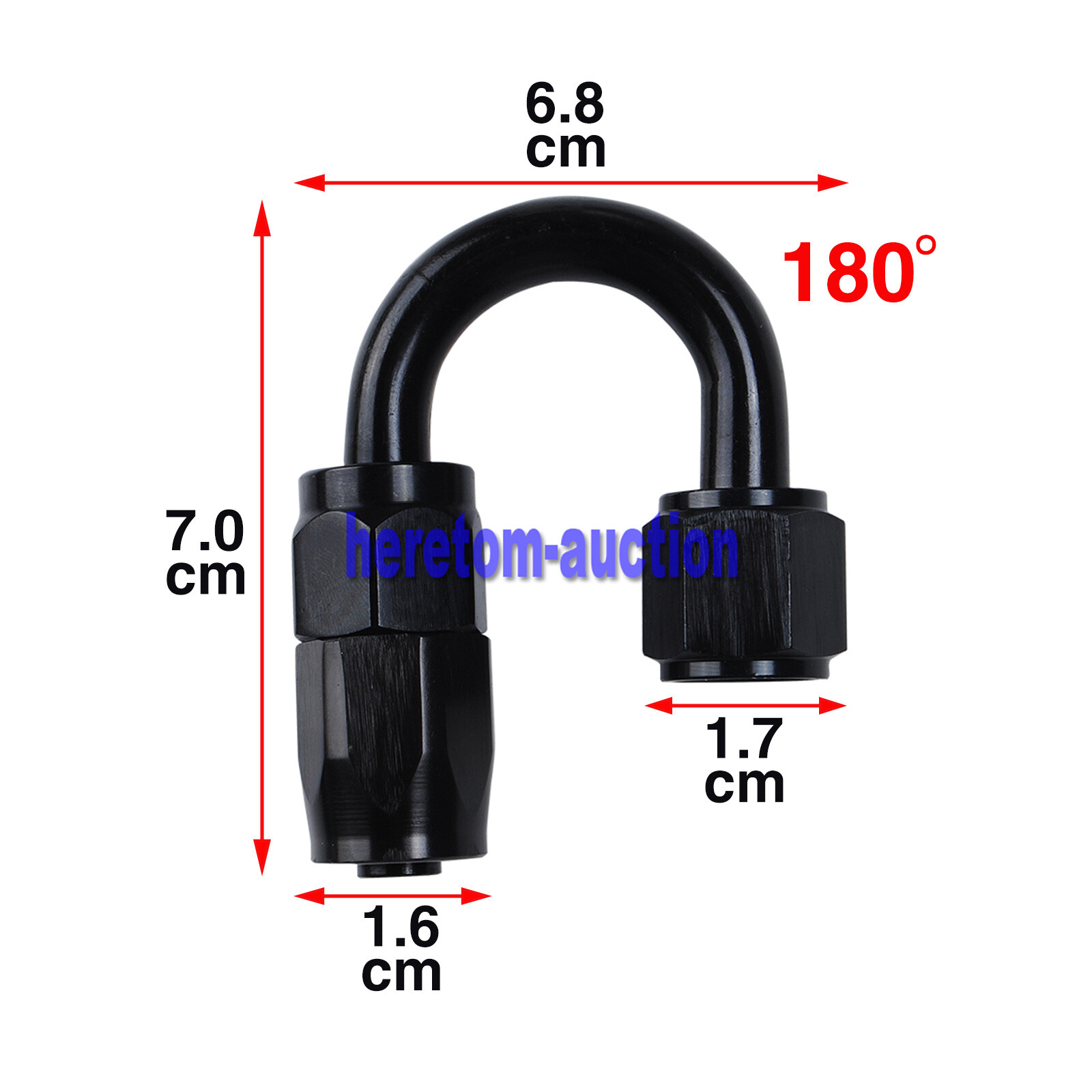 2x AN6 6AN 180 Degree FastFlow Swivel Fuel Oil Gas Line Hose End ...