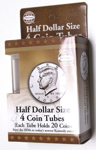 Half Dollar - 4 Round Plastic Coin Tubes with Screw Lid by Whitman ...