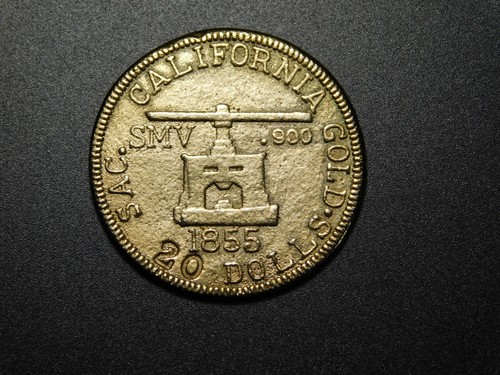 TOKEN MEDAL 1855 CALIFORNIA GOLD 20 DOLLS BLAKE ASSAYERS CO | eBay
