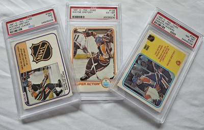 Lot of (3) Wayne Gretzky hockey cards 1980-82 O-Pee-Chee all graded ...