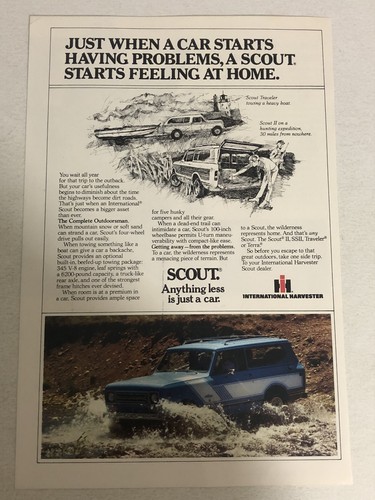 1980 International Harvester Scout Print Ad Advertisement Advert Vtg ...