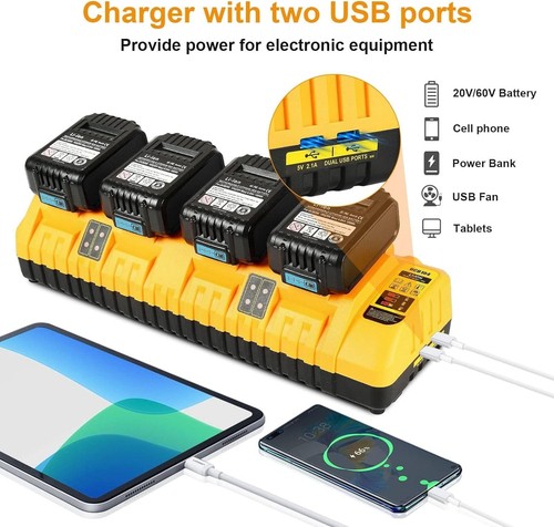 SUNBAT DCB104 Replacement for Dewalt Battery Charger Station 20V ...