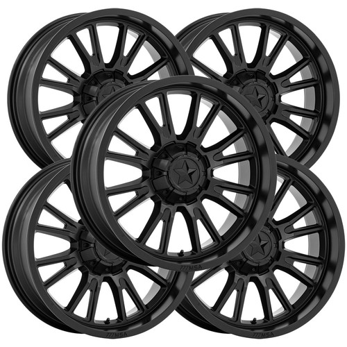 (Set of 5) MSA Offroad M51 Thunderlips 15x7 5x4.5" +10mm Matte Black ...