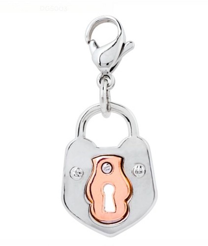 ORIGAMI OWL SILVER ROSE GOLD LOCK DANGLE BRACELET OR NECKLACE CHARM | eBay