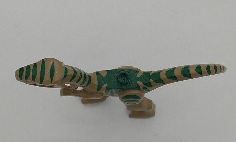 LEGO Dinosaur Coelophysis / Gallimimus Figure Dark Green Stripes Dino ...