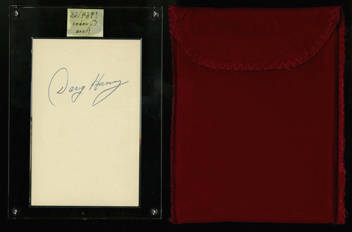 1964 QUEBEC ACES DOUG HARVEY AUTOGRAPHED HOCKEY CARD GEM MINT 10 ...