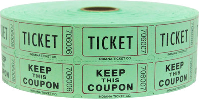 2,000 Green Raffle Tickets Double Roll, Premium Quality 50/50 Raffle ...