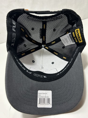 DeWALT Snapback Trucker Hat Black Grey Flexfit Gaurenteed Tough Patch ...
