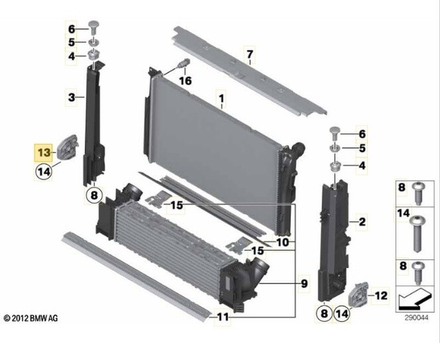 Genuine BMW Radiator Bracket Lower Right OE 17118620733 for sale online ...