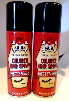 2 Fright Night Colored Hair Spray ROTTEN RED 3 oz EA | eBay