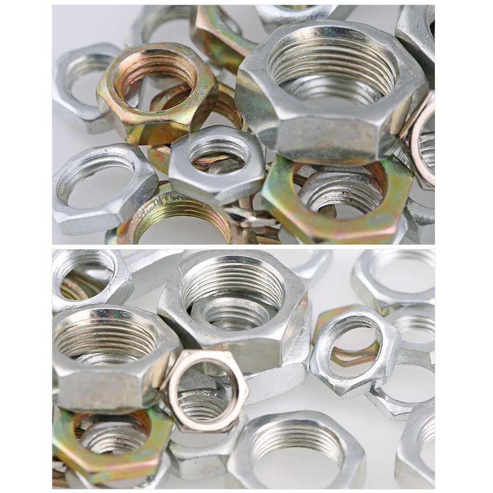 M7 - M16 Fine Pitch Thread Hex Thin Half Lock Nuts Hex jam Nut Steel ...
