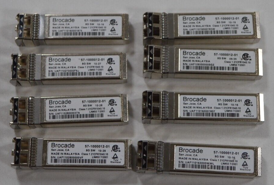 (Lot of 8)Brocade 57-1000012-01 8G SW 850nm SFP Optical Transceivers | eBay