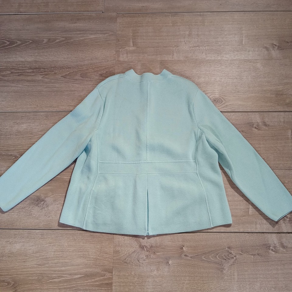 Talbots Sweater Jacket Woman Xl Petite Blue Button Front Long Sleeve ...