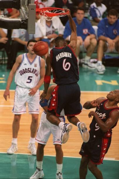 AUTHENTIC ANFERNEE HARDAWAY 1996 USA OLYMPIC THROWBACK JERSEY PRO CUT ...