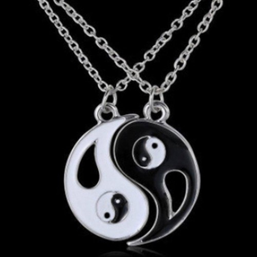 YING & YANG BEST FRIENDS NECKLACE PENDANTS CHAIN SET FRIENDSHIP GIFT ...