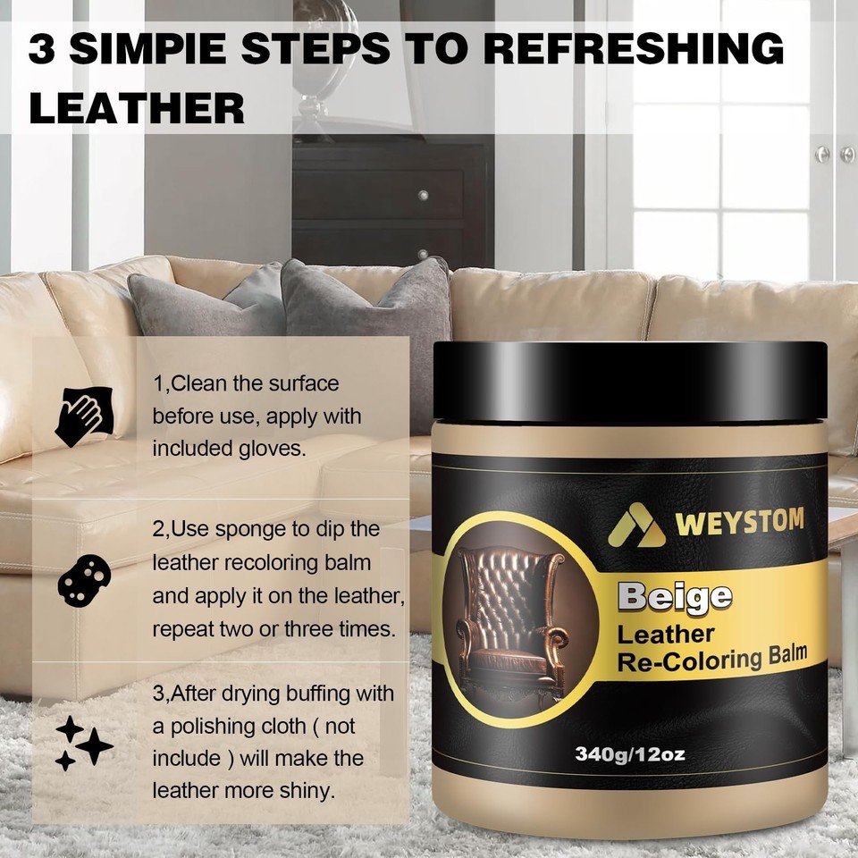 Leather Recoloring Balm, Leather Dye, Leather Color Restorer, Leather ...