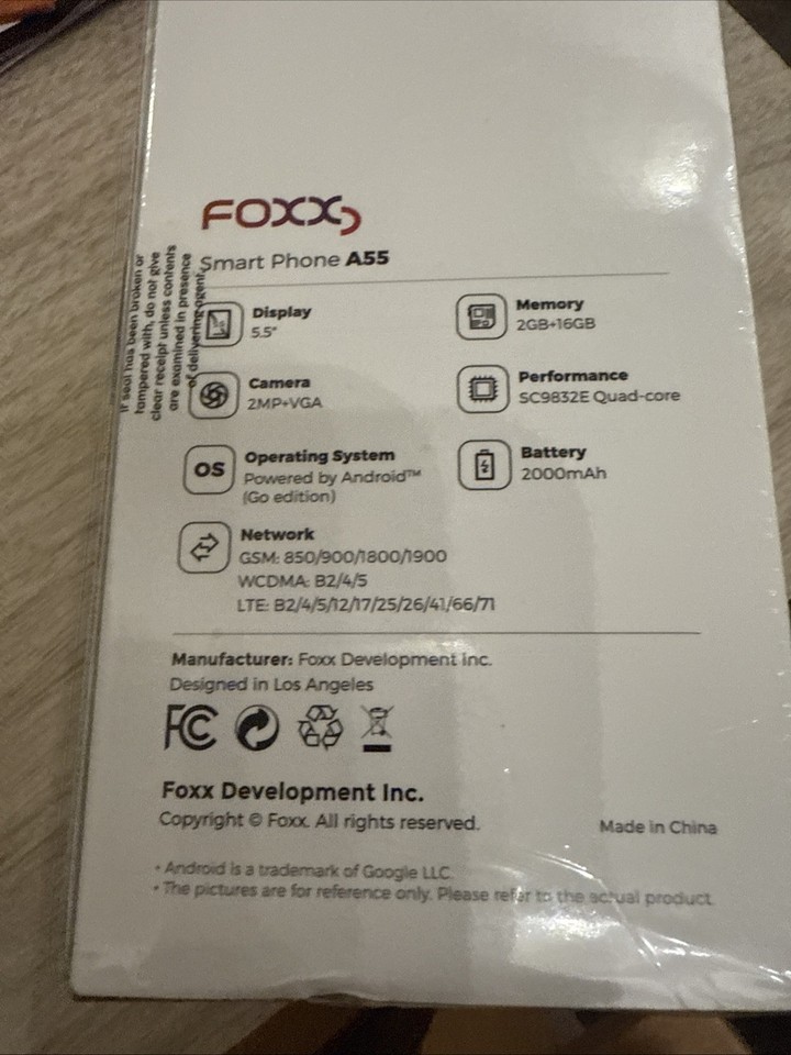 ANDROID Foxx A55 Smartphone 8GB Black New In Box SEALED | eBay
