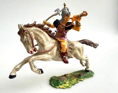 Hausser Elastolin Mounted Hun with Horn, 7cm Plastic. Nice 3rd Version ...