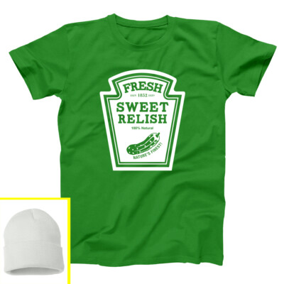 Hat Relish Costume Set Funny Group Halloween Outfit Green Basic Men's T ...