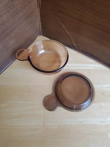 Vintage Corning Ware Visions Amber Grab-It Bowl with Lid V-150-B USA | eBay