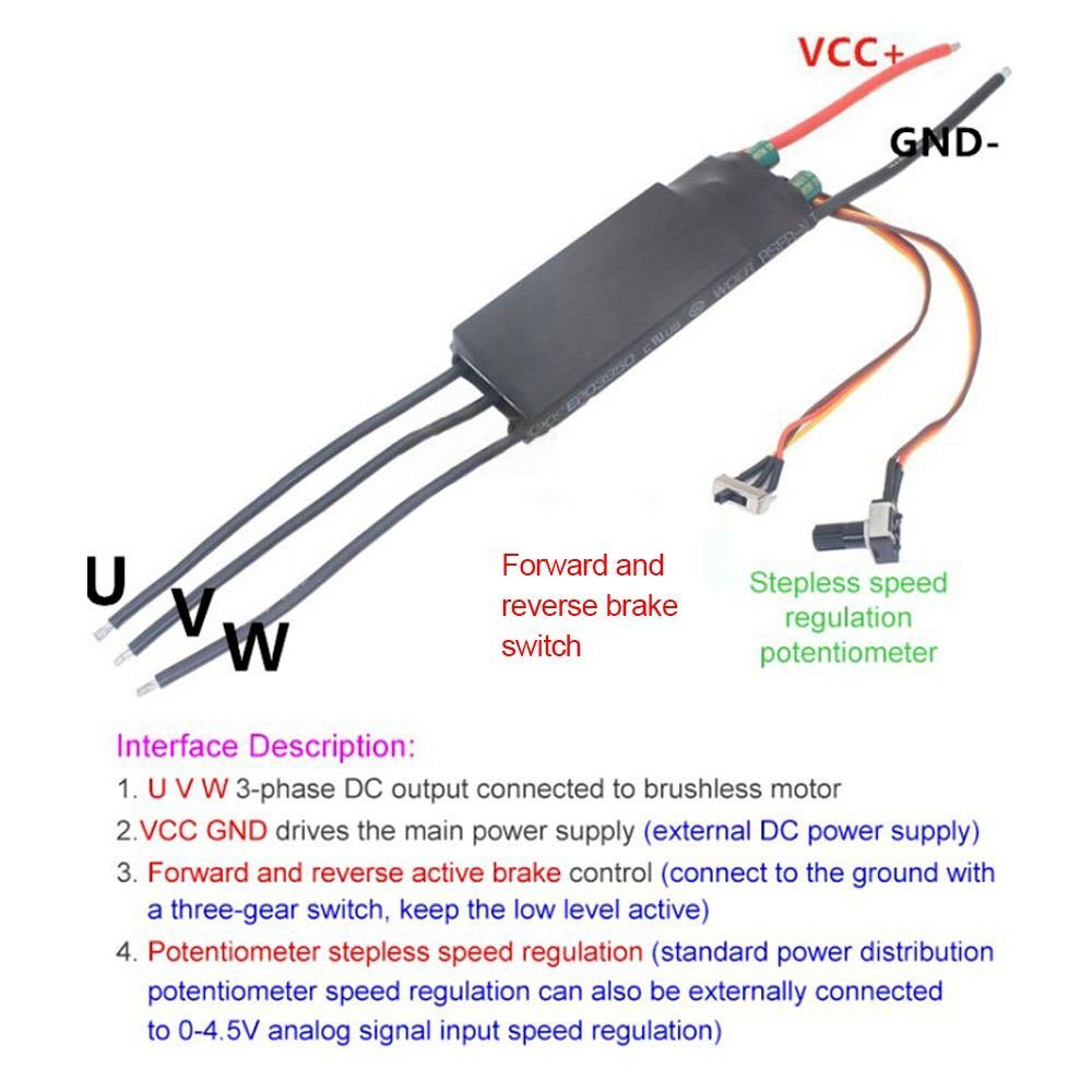DC 6-24V Hallless DC Motor Drive Board 3-Phase BLDC Controller ESC ...
