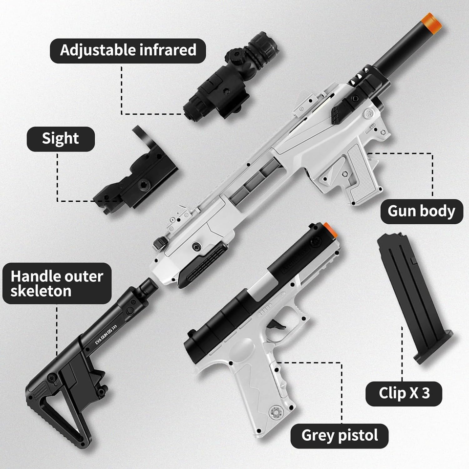Soft Bullet Toy Gun - Strees Shot Three Model Realistic Shell Ejecting ...