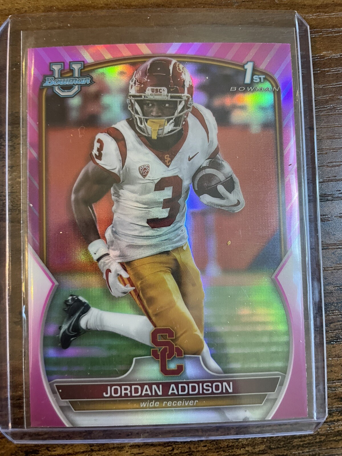 JORDAN ADDISON Pink Refractor 2022 Bowman Chrome University Bowman 1st ...