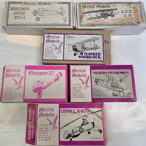 6 vintage unassembled 1:72 airplane kits by MERLIN MODELS | eBay