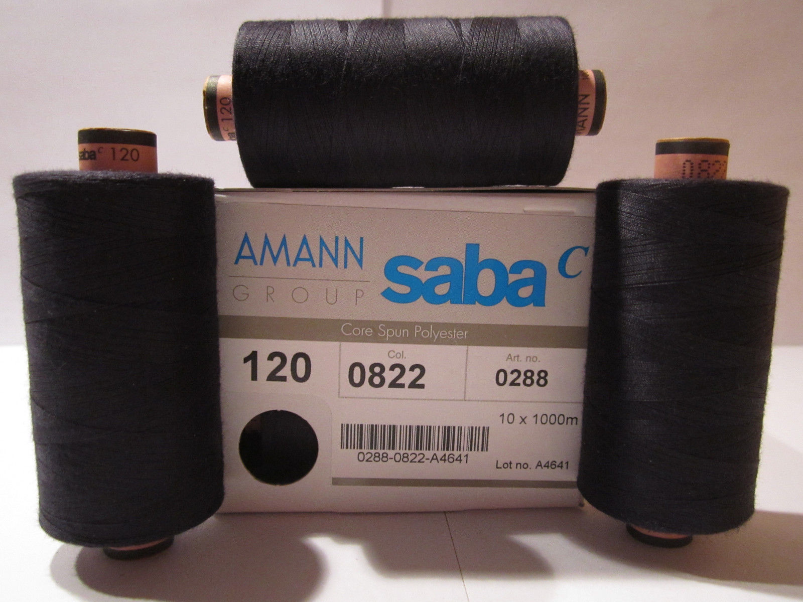 0,003€/1 m) 5 x 1000 m Amann / Saba Nähgarne Stärke 120 Dunkelblau 822 ...