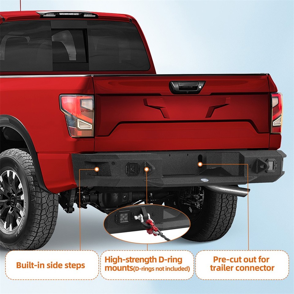 Offroad Front Bumper / Rear Back Bumper Fit 2017-2024 Nissan Titan ...