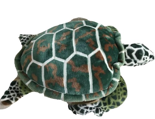 Large green turtle plush animal toy 32" stuffed sea tortoise Melissa ...