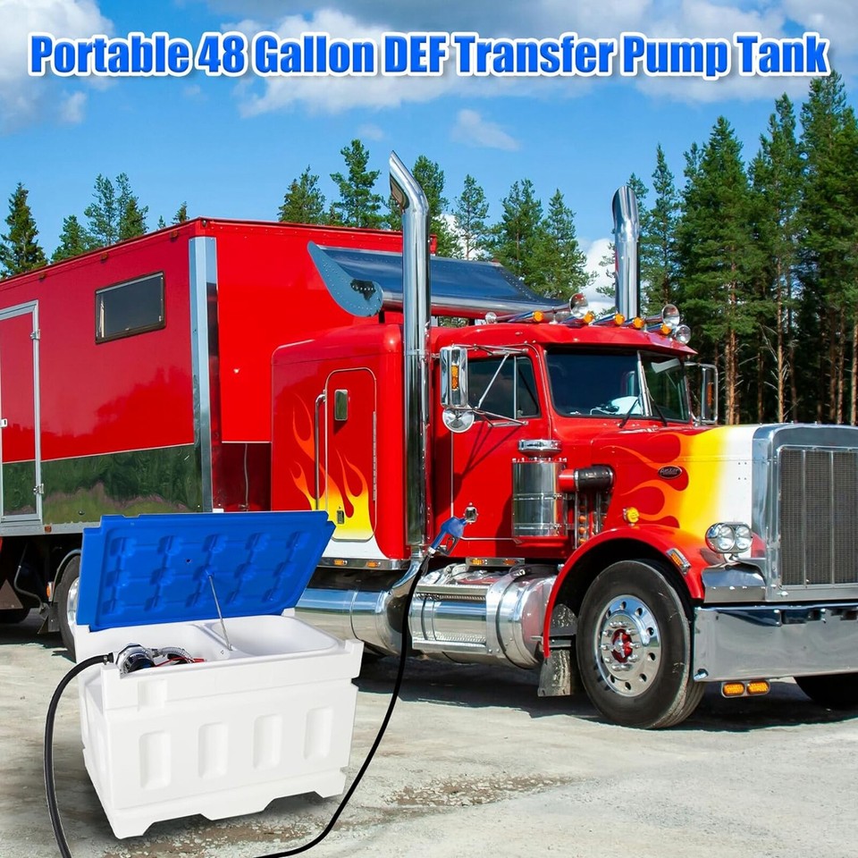 10GPM DEF Transfer Pump Kit with 48 Gallon Caddy Tank Nozzle & Hose 12V ...