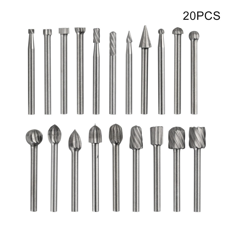 20PCS Diamond Burr Bits Drill Set Rotary Multi Tool Accessories Kit For ...