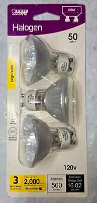 Feit Electric 50W MR16 GU10 500 Lumen Bright White Light Bulb 3 Pack | eBay