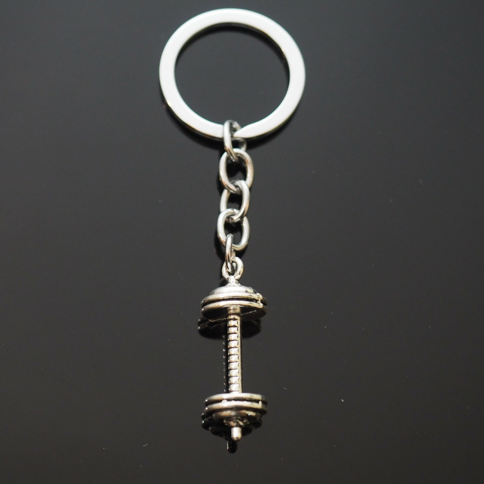 Dumbbell Free Weight Lifting 275lb Gym Key Chain Silver Pendant Charm ...