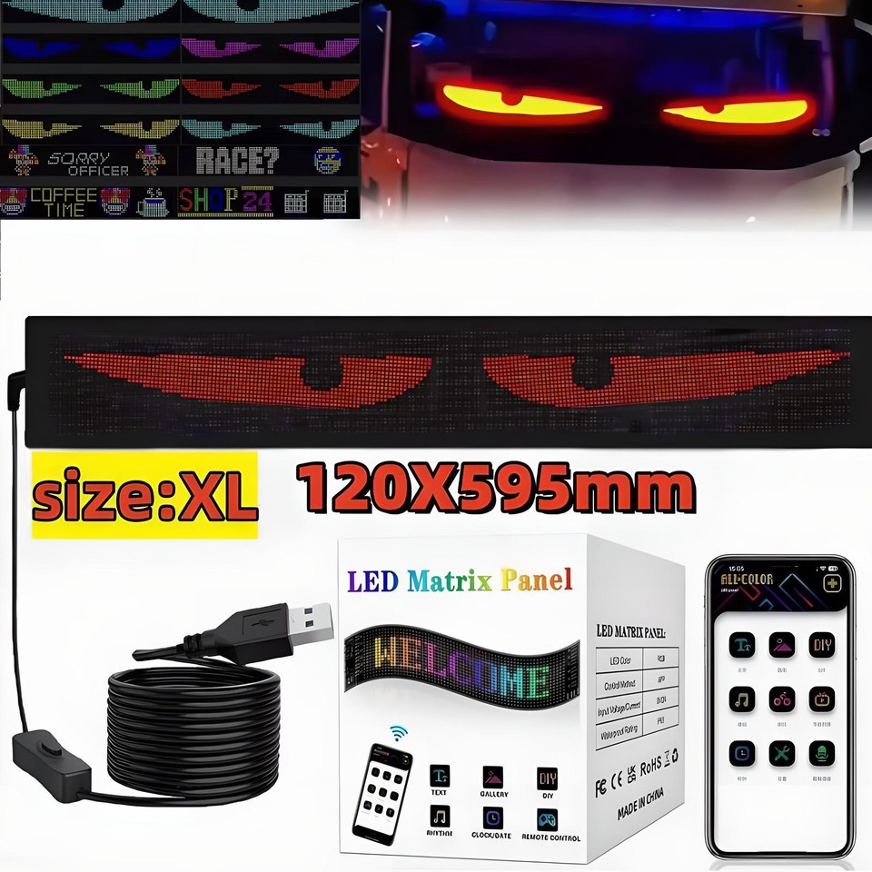 Devil Eyes Light For Car Programmable Flexible Digital Display Smart ...