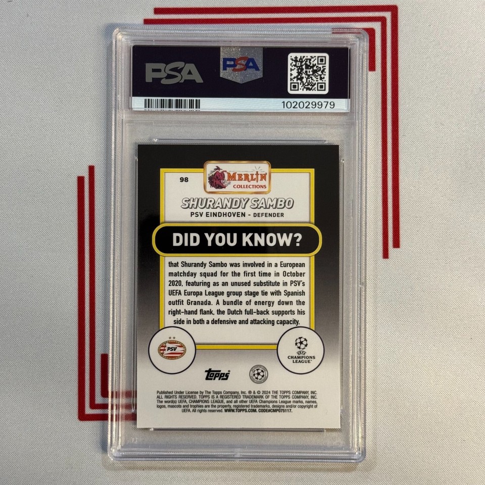 2023-24 Topps Merlin SHURANDY SAMBO Rose Gold Shimmer /299 PSA 10 ...