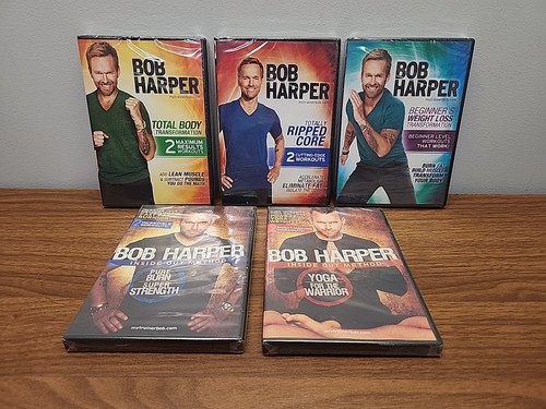 (5) Bob Harper Exercise DVDs Yoga Cardio Inside Out Method Cardio ~ New ...