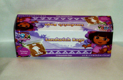 1 Pkg Of 20 Dora The Explorer Resealable Sandwich Lunch Snack Bags | eBay