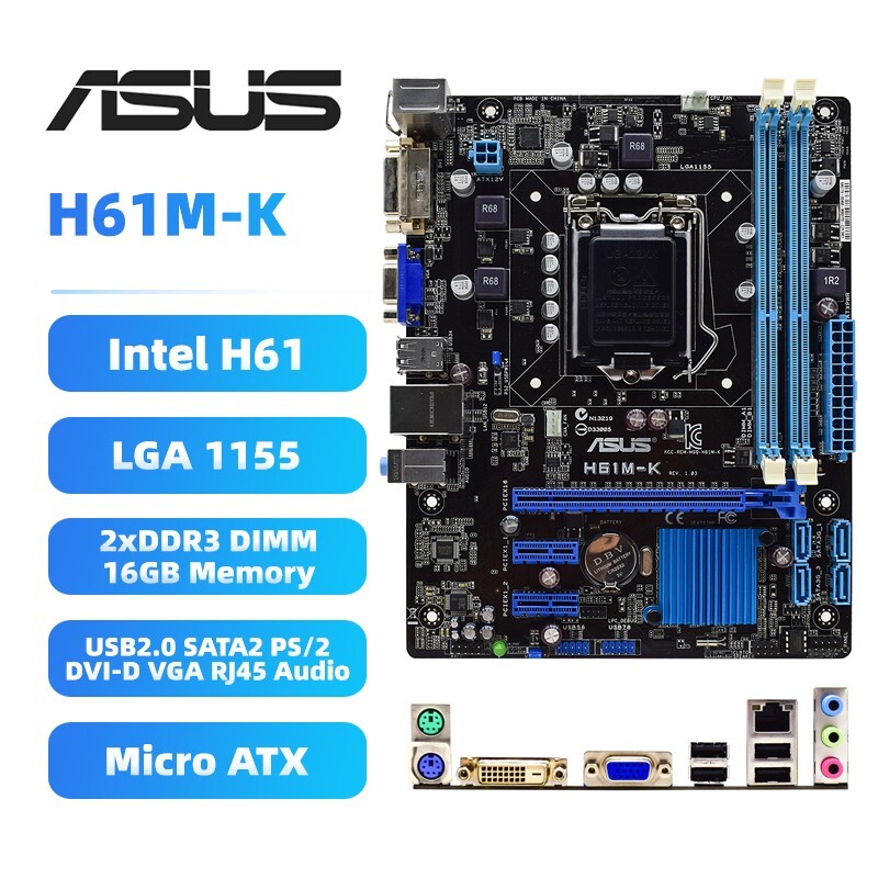 Asus H61mk Placa Base Socket 1155 Micro Atx Intel H61 Asus H61M K Vs